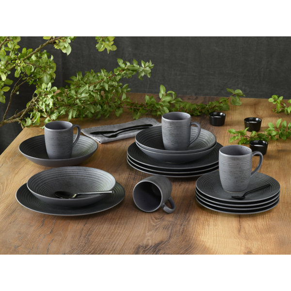 Creatable Catania Anthrazit 16 Piece Stoneware Dinnerware Set - Service for 4 | Wayfair.co.uk